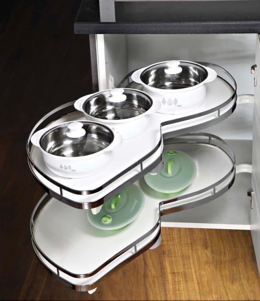Buy KINGS® Swing Magic Corner for Kitchen Storage (Chrome Finish, Soft ...