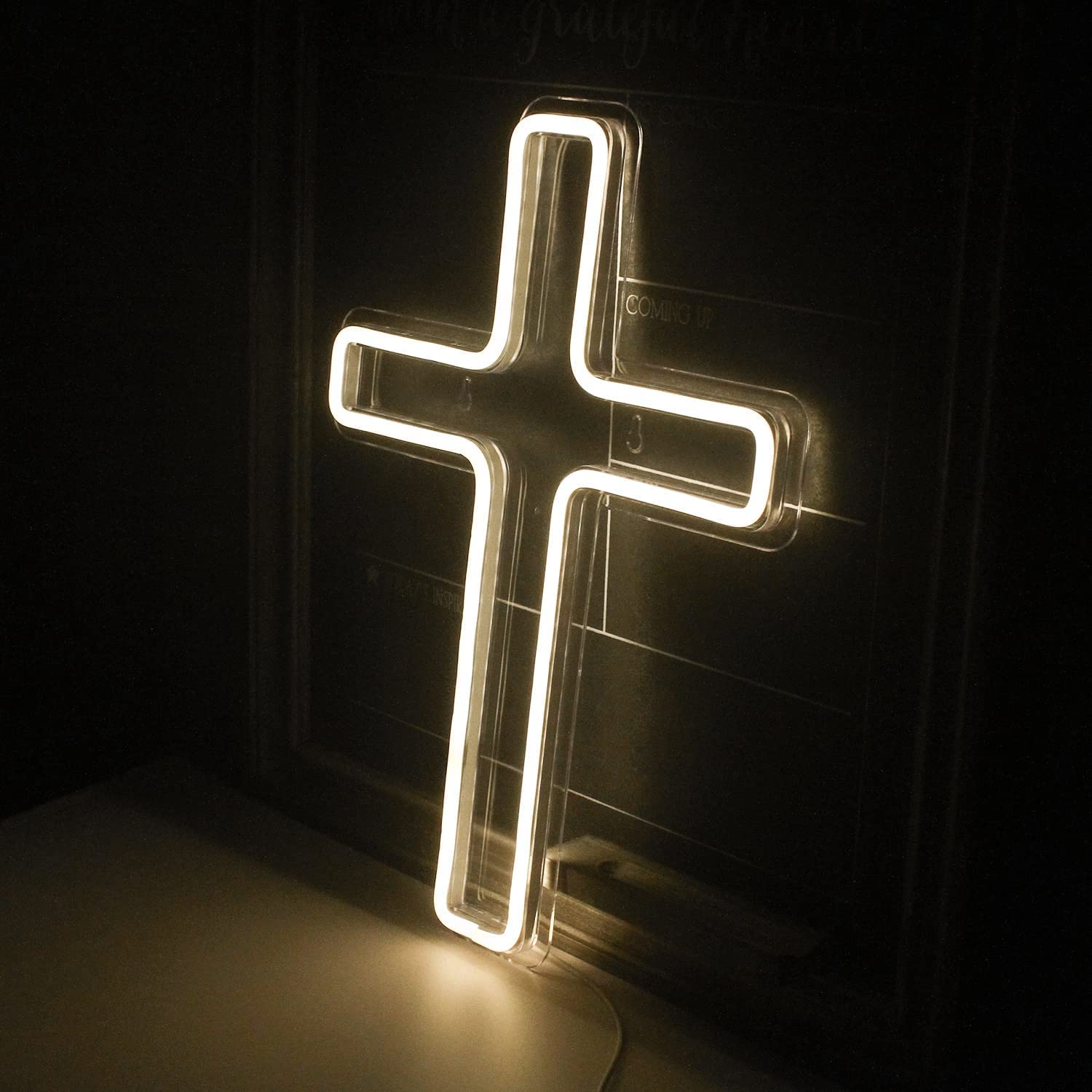 Amazon.com : Jesus Cross Neon Signs Warm White LED Neon Lights for Wall ...