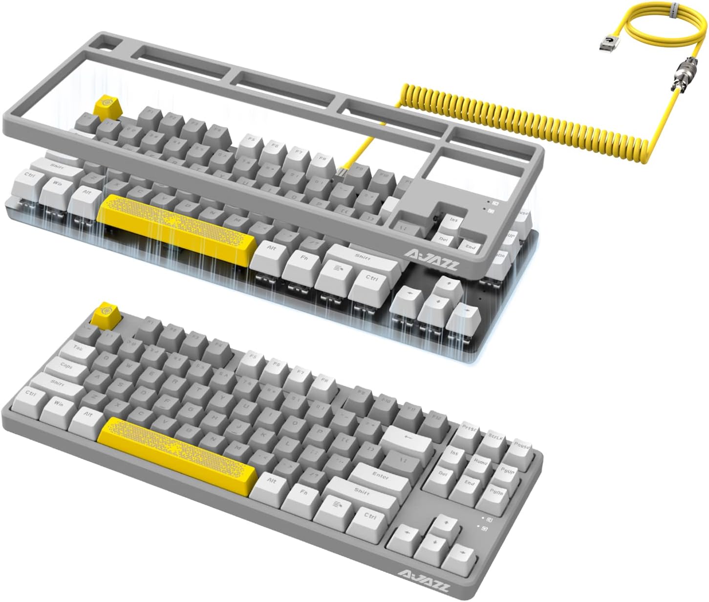 Amazon.com: A.JAZZ AK873 Wired 87 Key TKL Retro Color Mechanical Gaming ...
