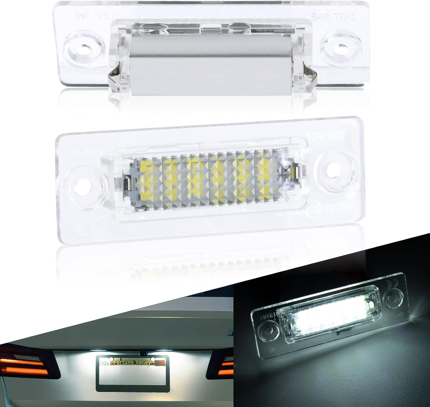 URAQT LED Number Plate Light, 2 Pcs Error Free License Plate Lamp ...