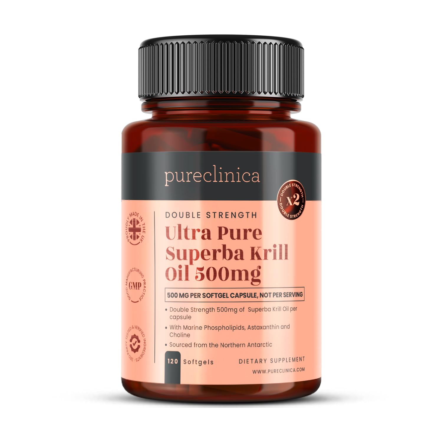 Amazon.com: Ultra Pure Superba Krill Oil 500mg x 120 Capsules - Sourced ...