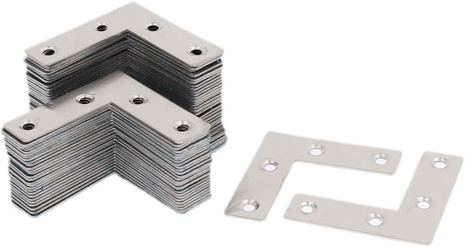 Amazon.com: uxcell 50mm x 50mm x 1mm Stainless Steel L Shape Corner ...