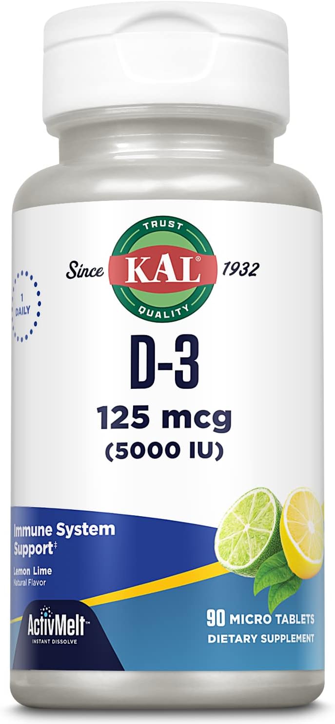 Amazon.com: KAL Vitamin D3 Chewables 50 mcg, Vitamin D 2000 IU as ...