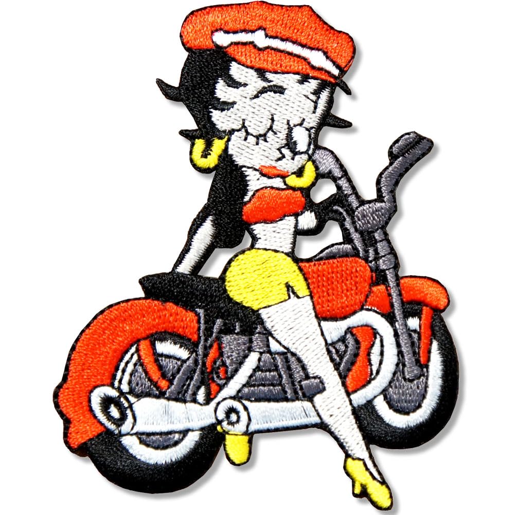 Amazon.co.jp: 刺繍アメカジワッペン【バイカーベティーちゃん】 バイク ファッション ハーレー セクシー パッチ アップリケ wappen pach ホンダ ヤマハ カワサキ ...
