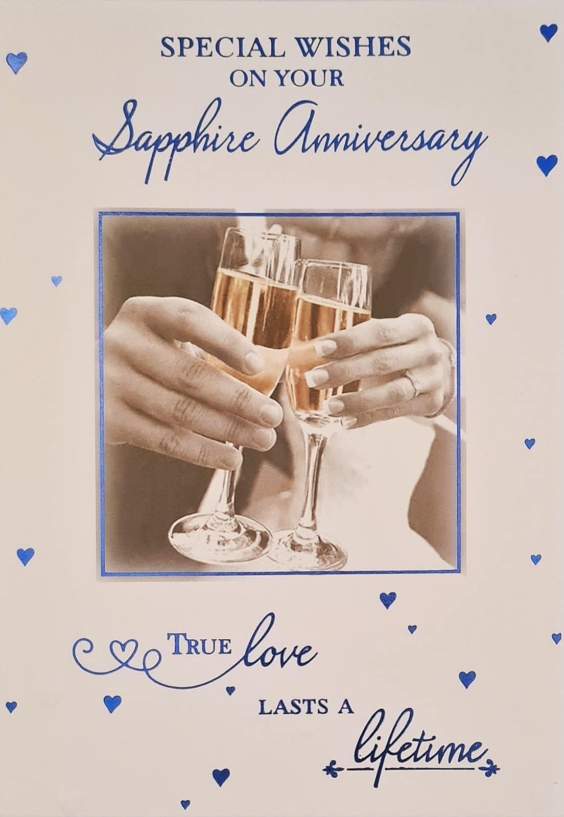 Happy Sapphire (45 Years) Anniversary Card, 132 x 191mm : Amazon.co.uk ...