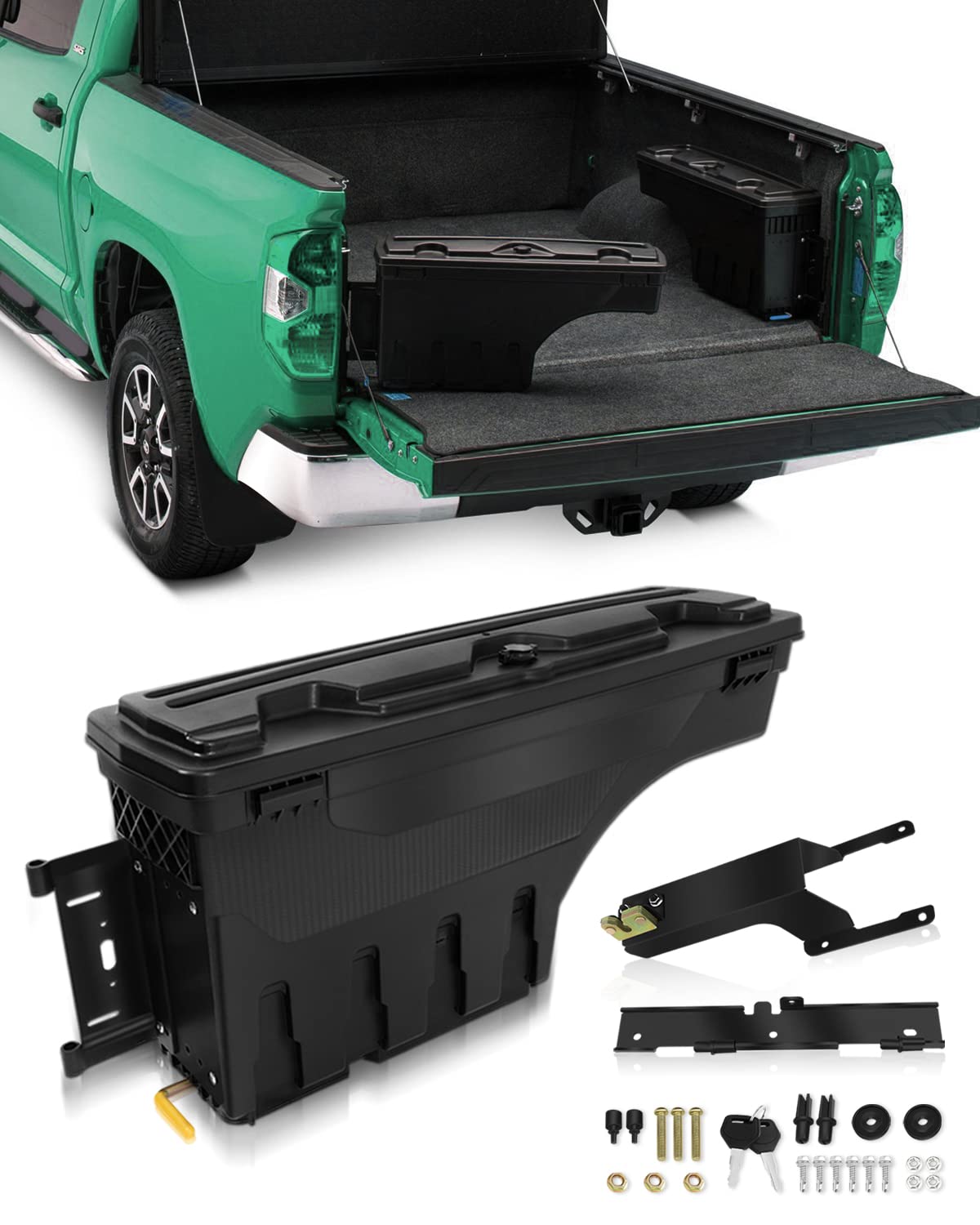 Amazon.com: SCITOO Truck Bed Storage Tool Box Fit 180° Rotating Tool ...