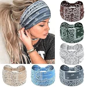 Amazon.com : Awumbuk Wide Headbands for Women Knotted No Slip Head ...