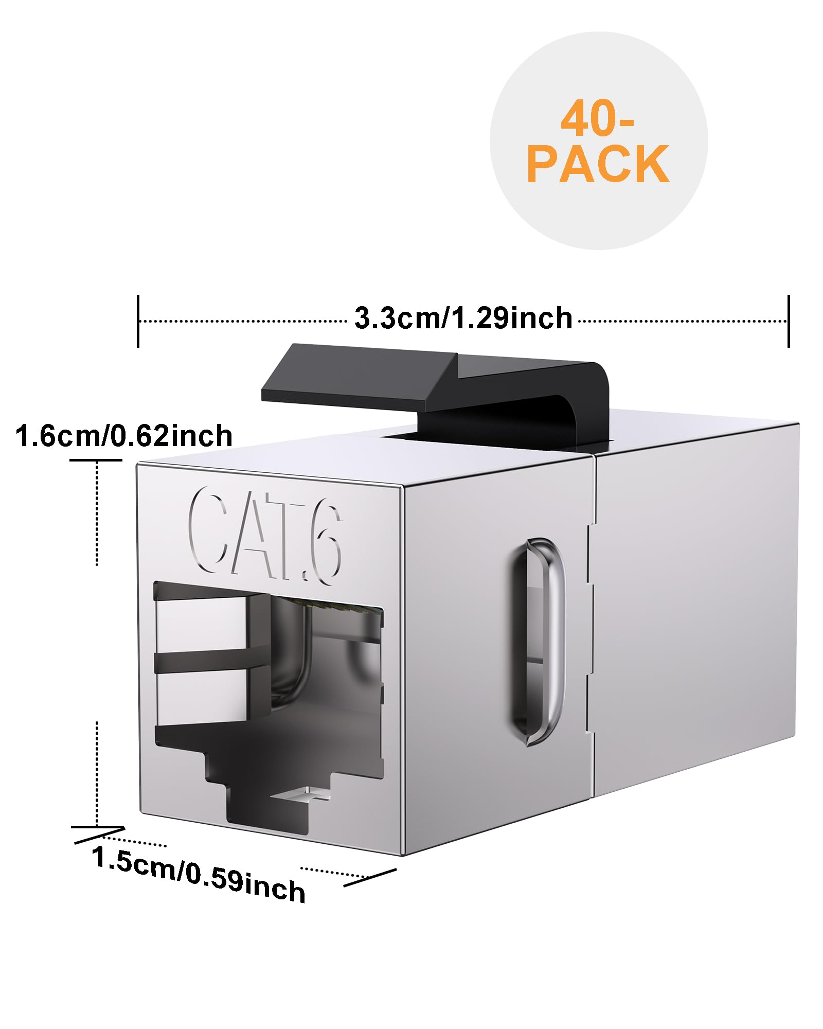 Snapklik.com : 40 Pack Cat 6 Shielded Keystone Coupler, Cat6 Keystone ...