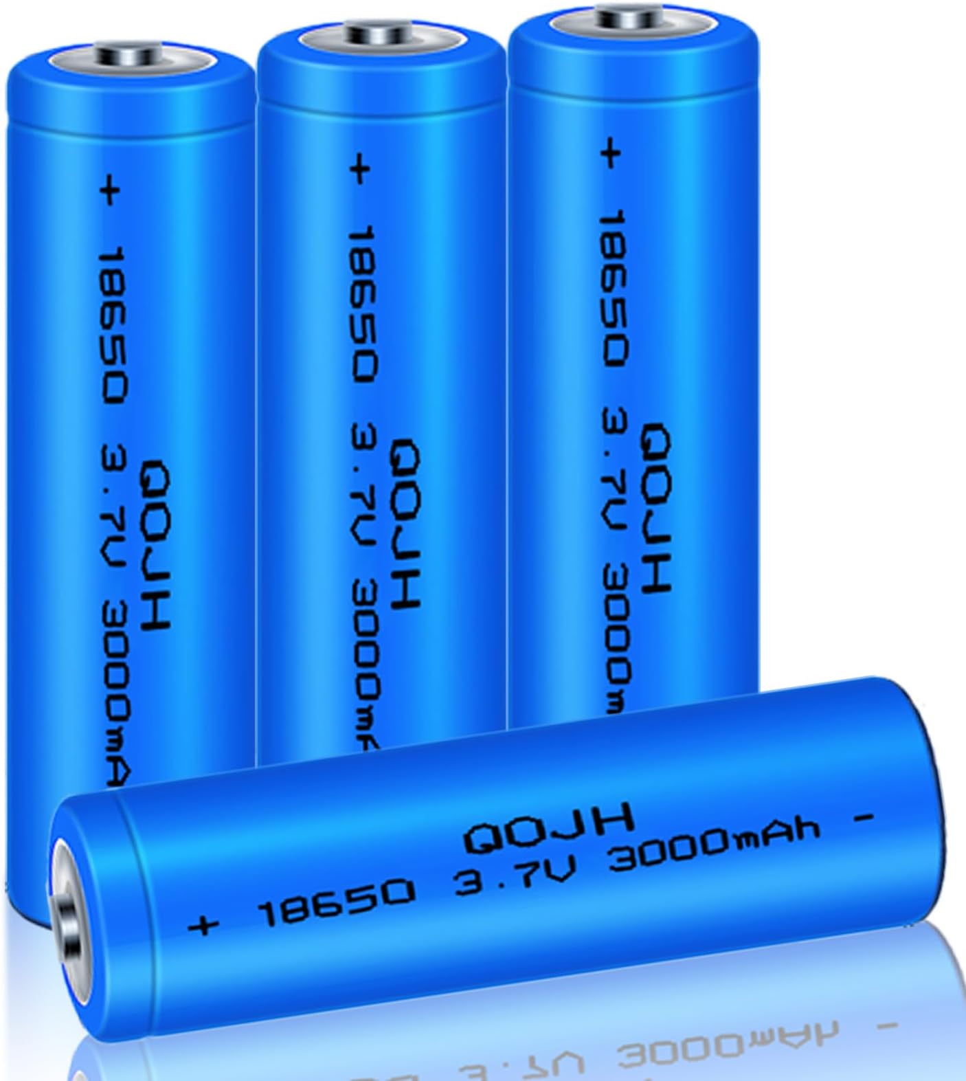 Amazon.com: QOJH 4Pack 18650 Battery, 3.7v 18650 Rechargeable Battery 3000mAh for Outdoor Solar ...