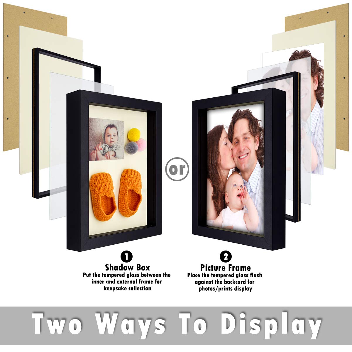 Amazon.com - Frametory, Shadow Box Frame Includes Moveable Separator Gallery Wall Display ...