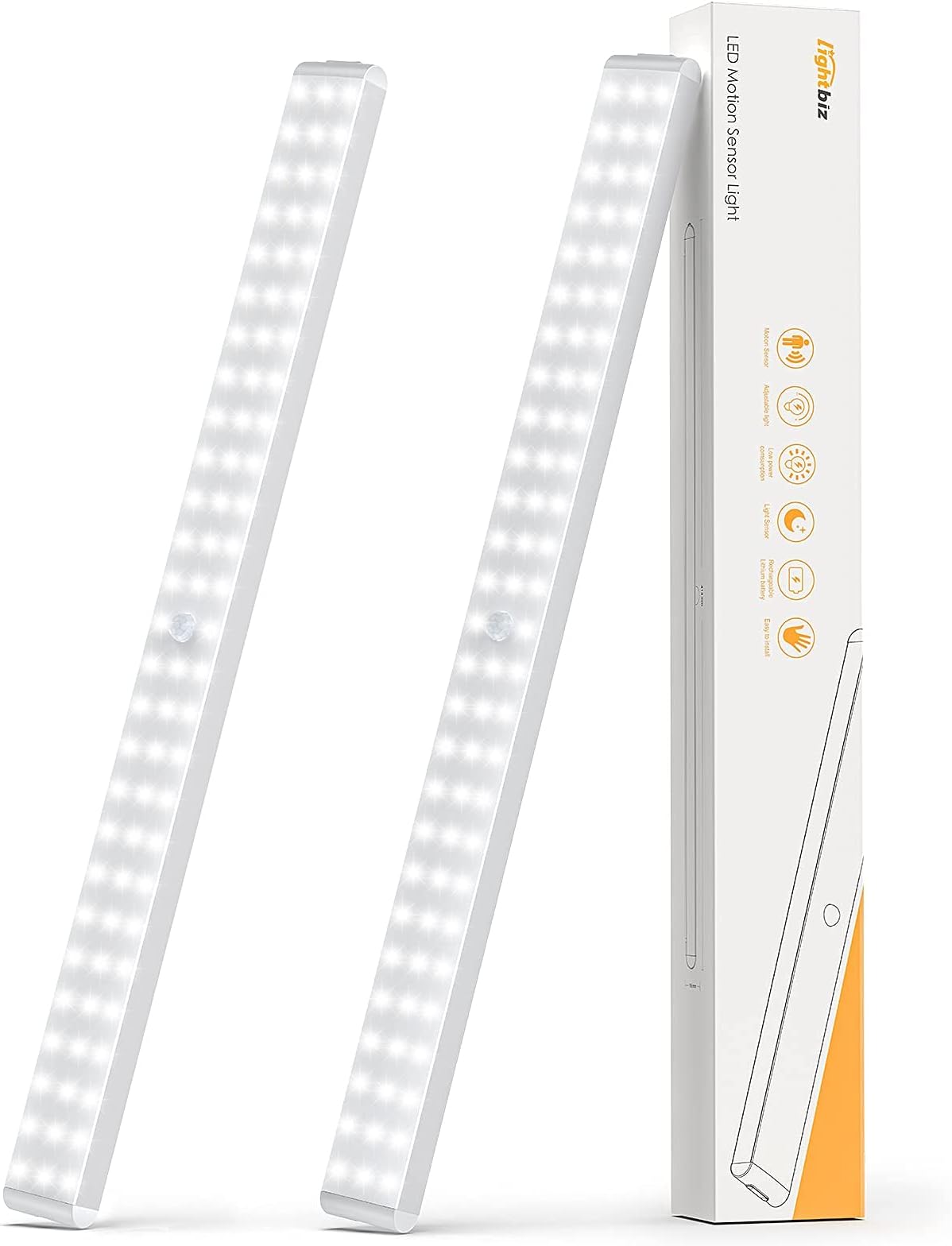 Lightbiz 78 LED Closet Light, Rechargeable Dimmable Motion Sensor ...