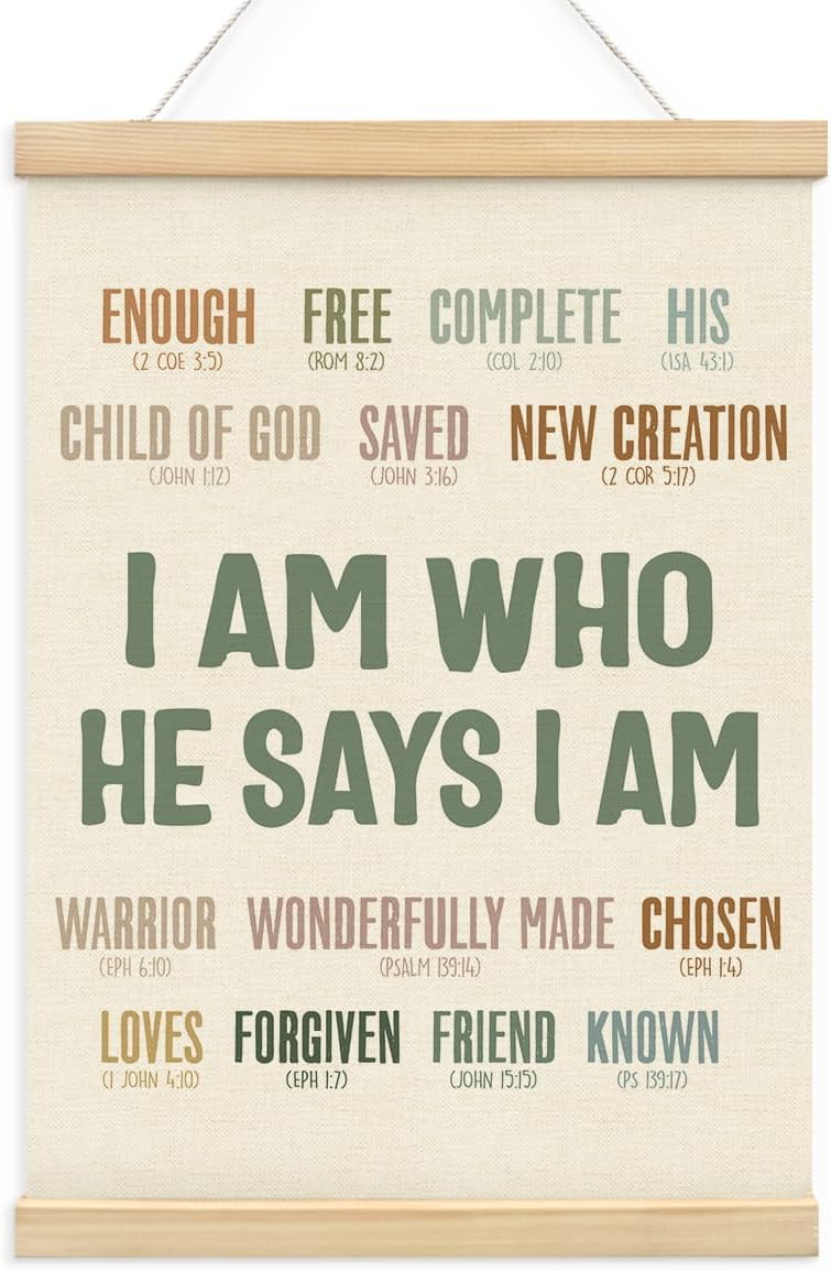 Amazon.com: Wheatwin Christian Decor, I Am Who He Says I am Poster ...