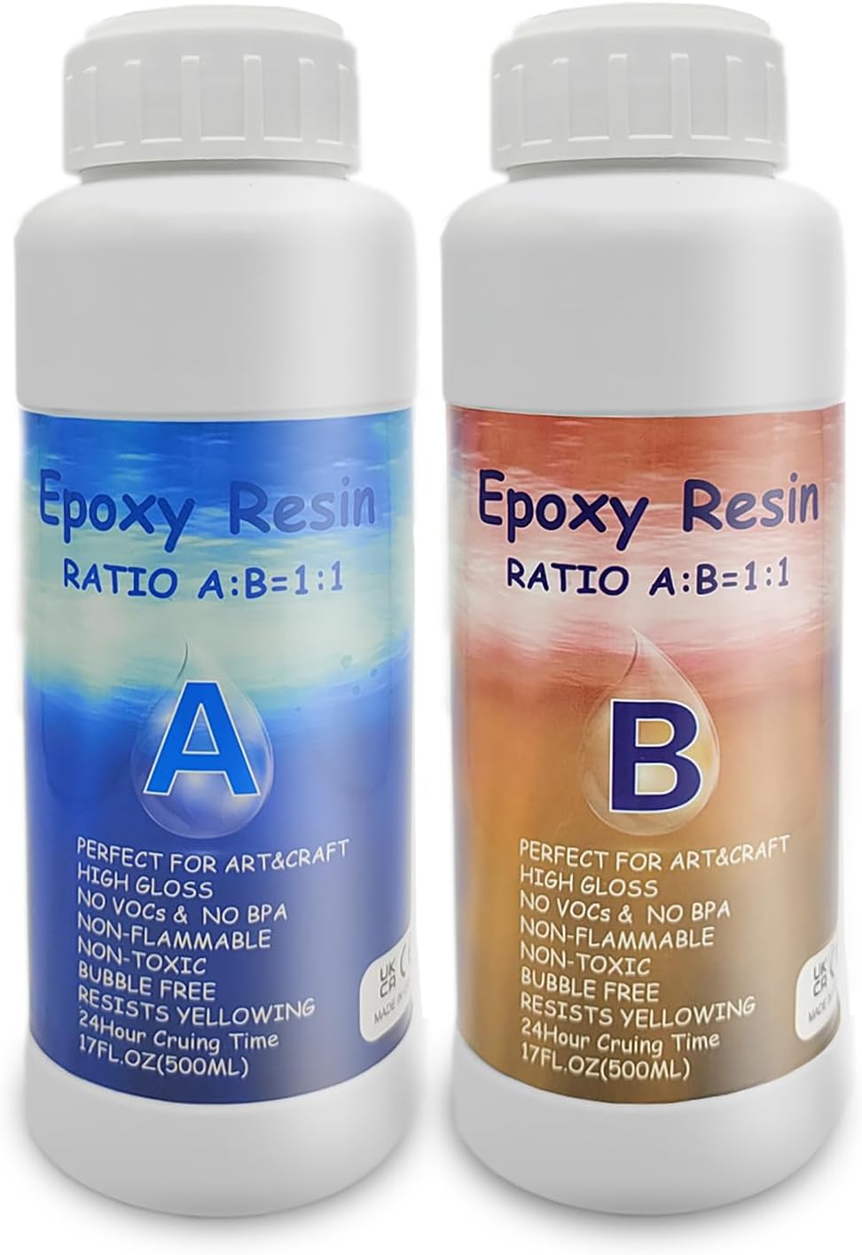 800 gr de résine époxy ultra transparente - résine + durcisseur, effet ...