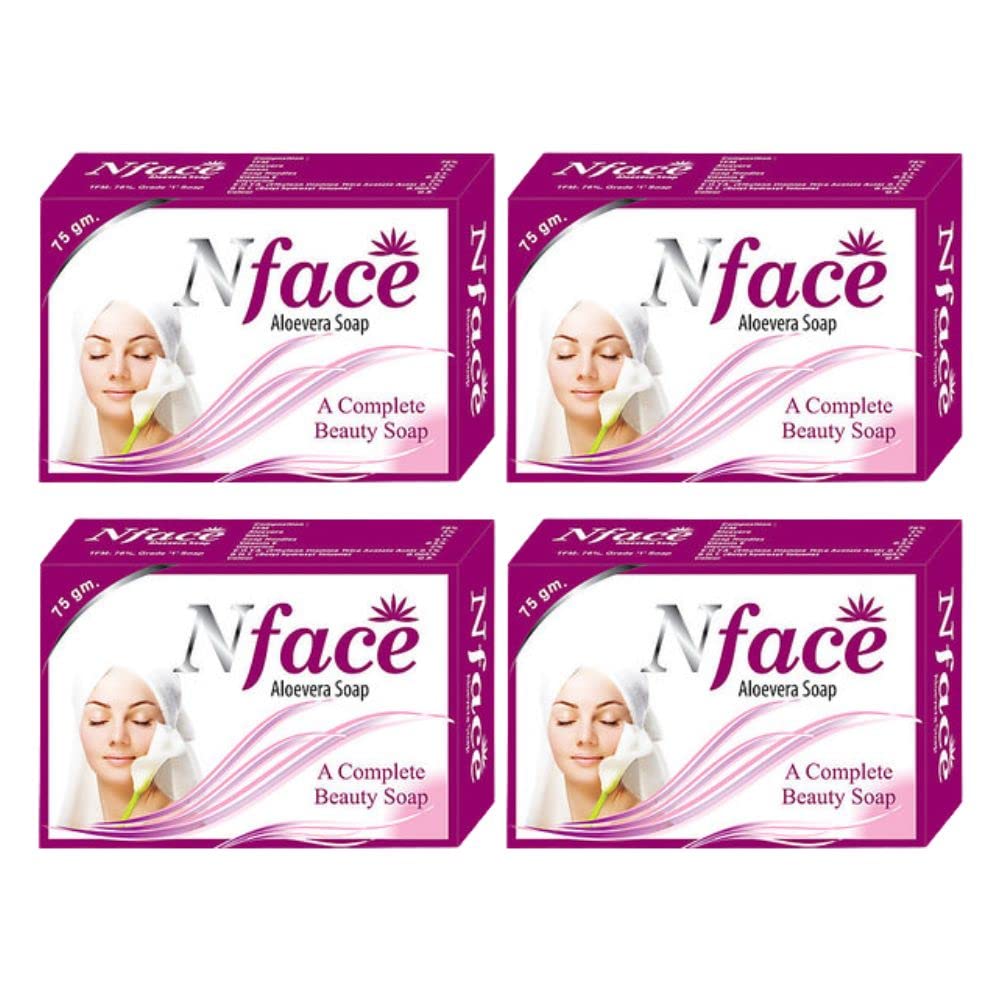 Buy Nukind Nface Aloevera Soap 4pcs (75 * 4=300gm) Online at Low Prices ...