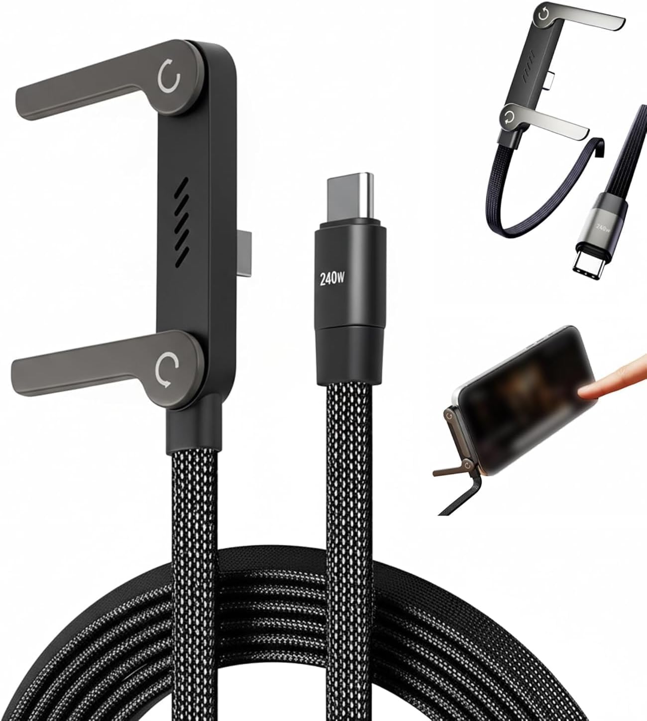 Amazon.com: Invisible Holder Charger Cable with Stand, 240w Super Fast ...