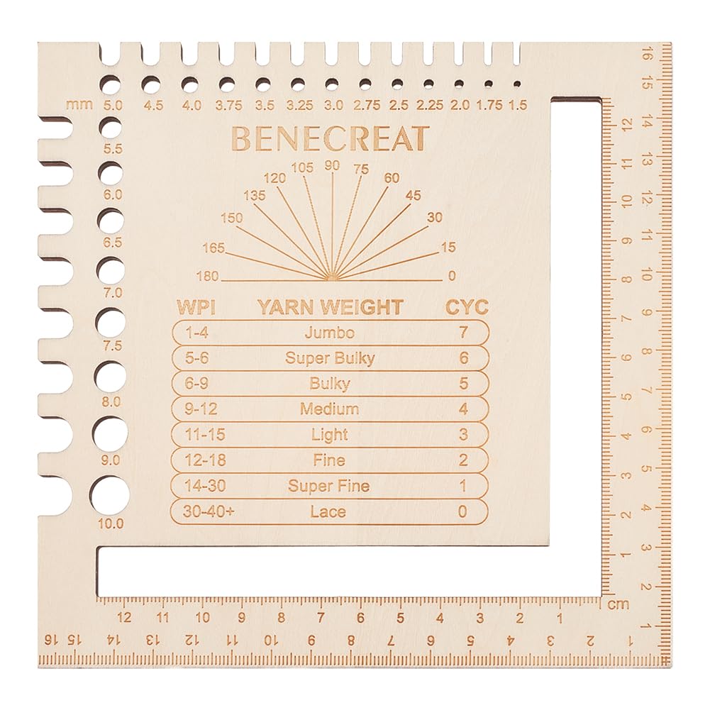 Knitting Gauge BENECREAT Knitting Needle Conversion Charts, Square ...