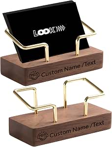 Amazon.com: HJX 2Pcs Custom Business Card Holder for Desk ...