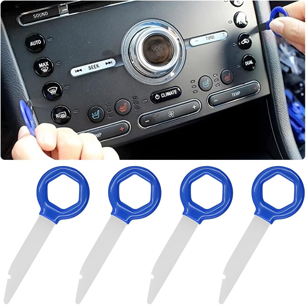 JNNJ 4 Pieces Car Radio Removal Key, Car Radio Removal Key with Rubber ...