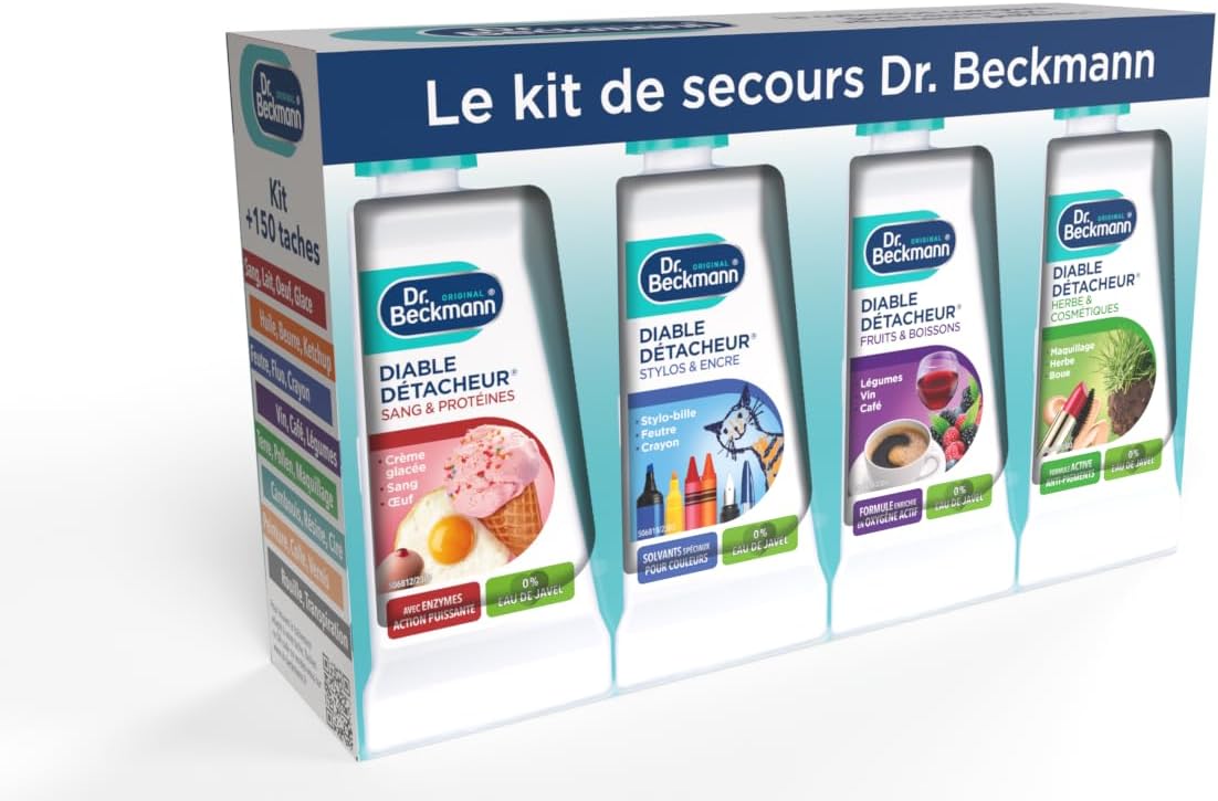 Dr. Beckmann Kit de Secours 8 Détachants Textile Sans Javel