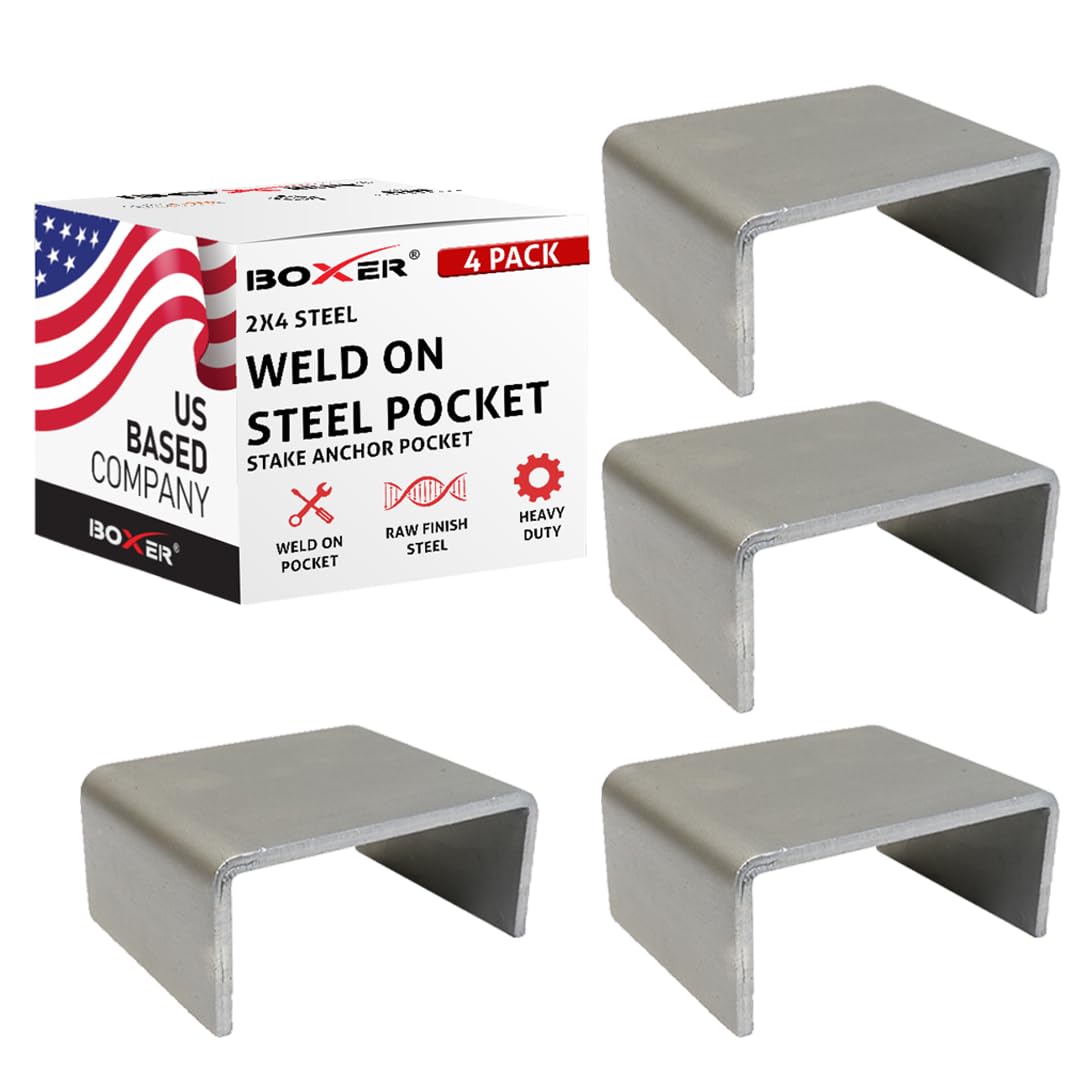 Snapklik.com : Boxer Heavy Duty Weld On Steel Stake Pocket Anchors For ...
