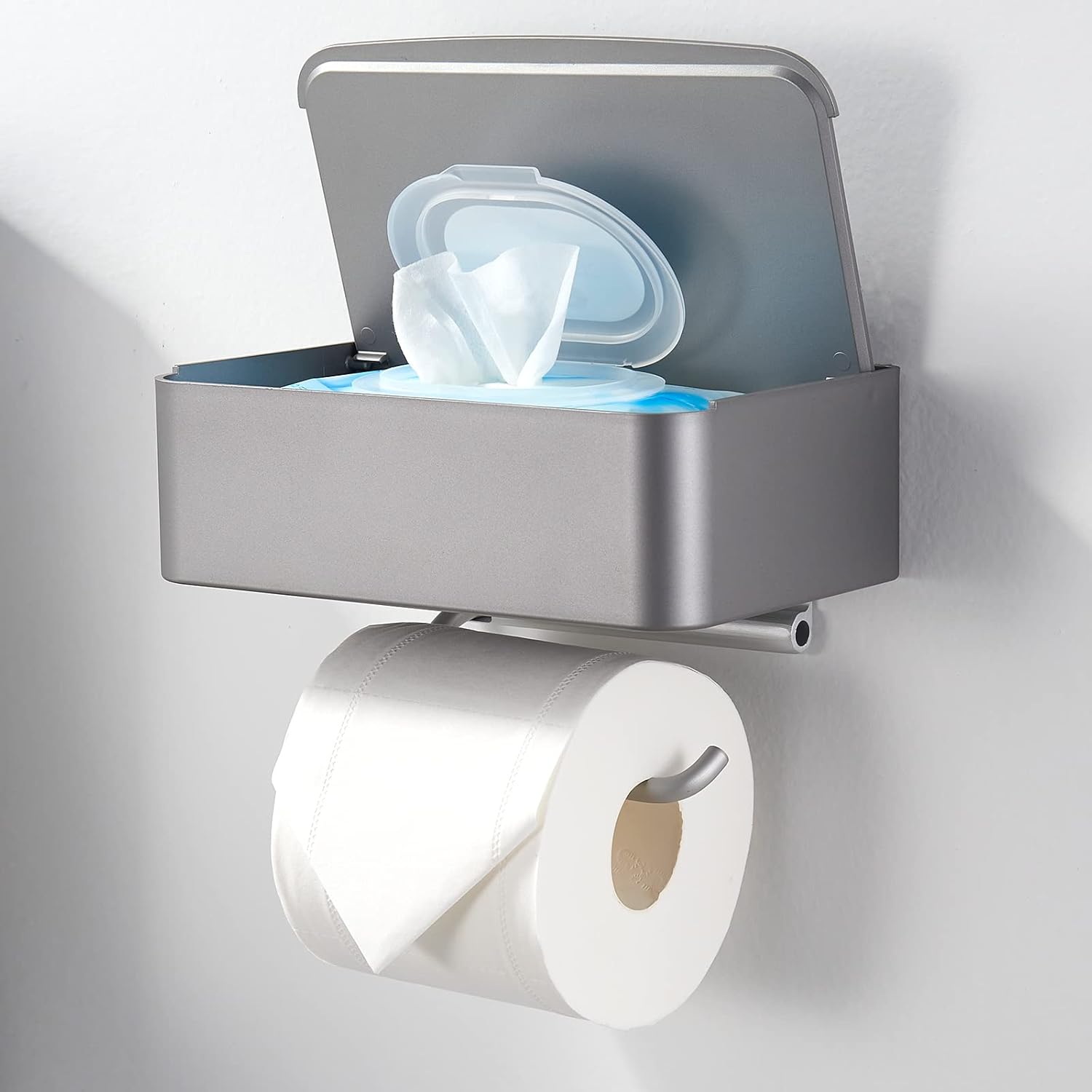 Amazon.com: FreeAngle Toilet Paper Holder with Shelf,Flushable Wipes ...