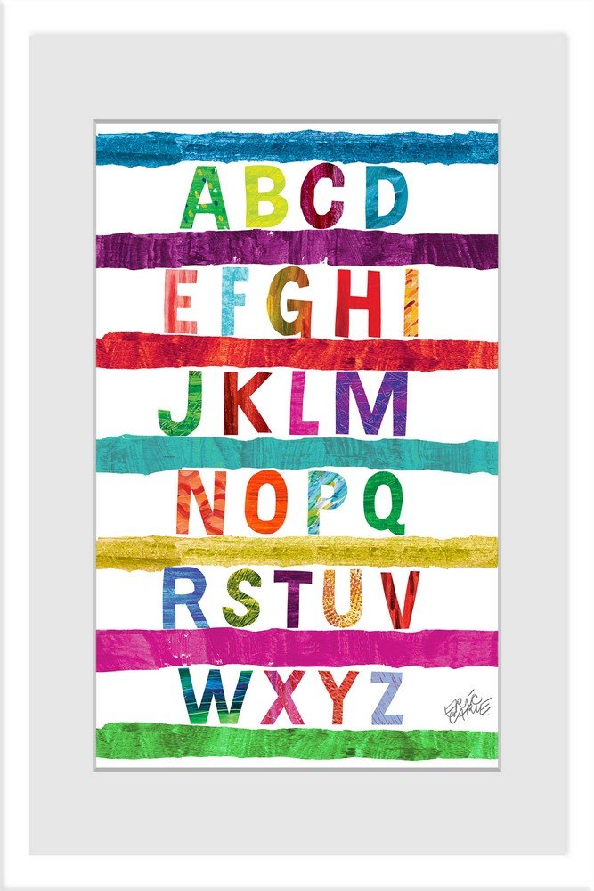 Eric Carle 'Alphabet Stripes 2' Framed Painting Print, 20" X 30 ...