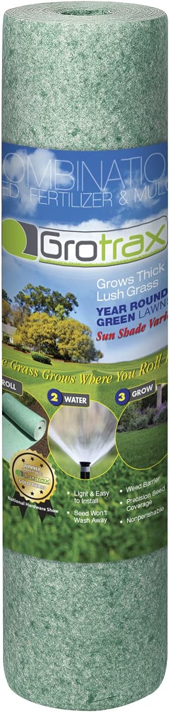Amazon.com : Grotrax Biodegradable Grass Seed Mat - 100 sqft Year Round ...