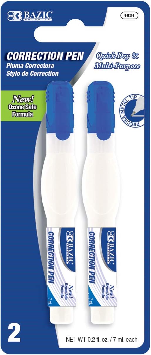 Amazon.com : BAZIC Correction Pen, Precise Metal Tip Applicator, Fine ...