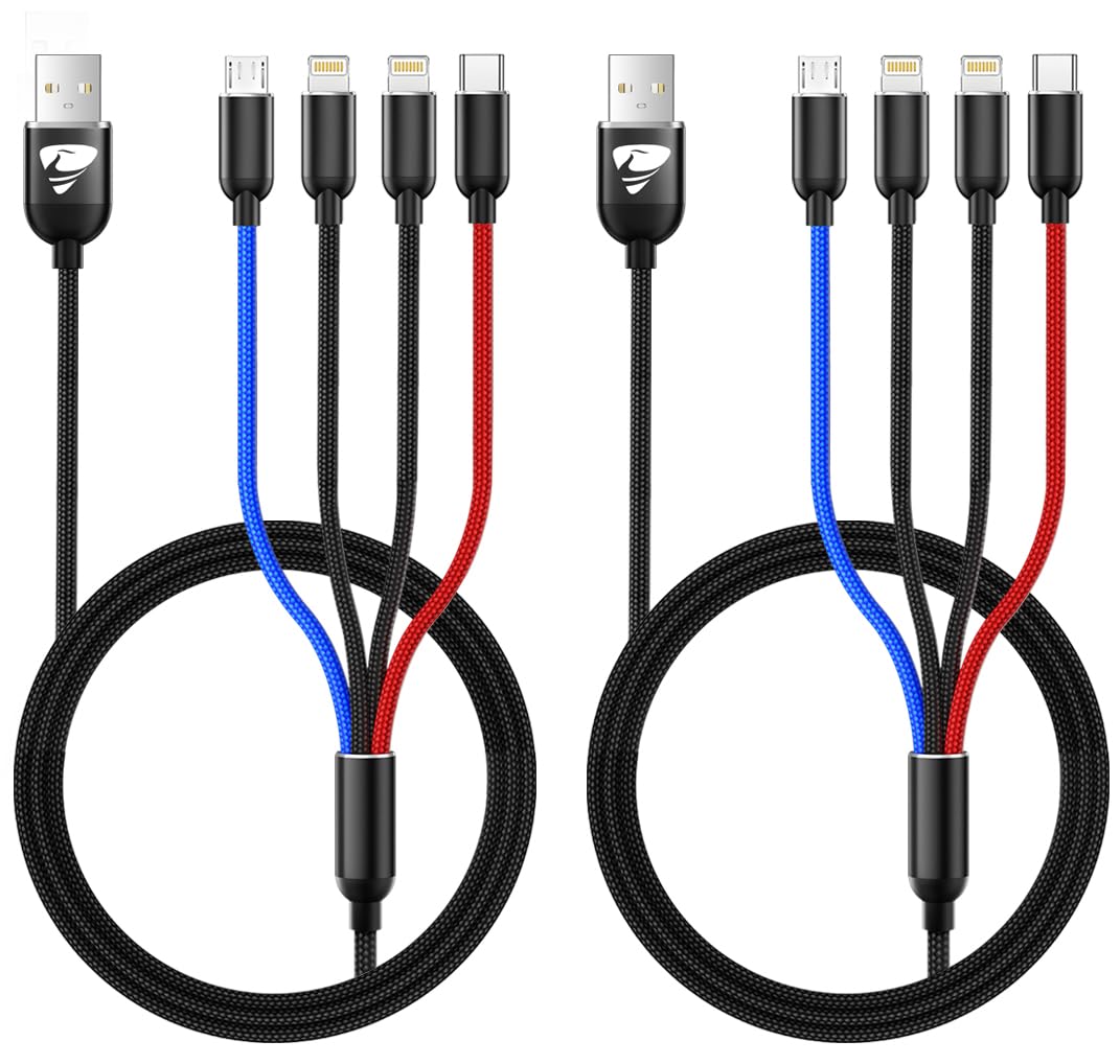 Amazon.com: Multi Charging Cable, 2Pack 3.5A Fast Multi Charger Cable 4 ...