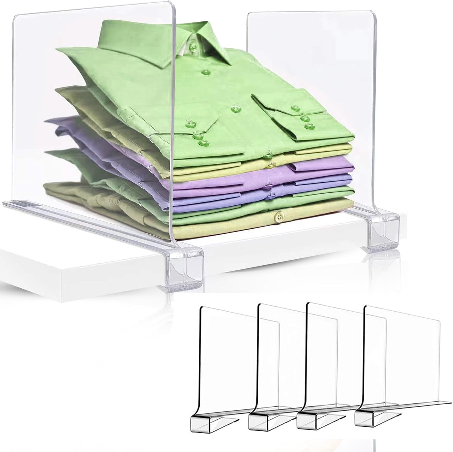 Amazon.com: DIVISORT Acrylic Shelf Dividers, Clear Shelf Divider for ...
