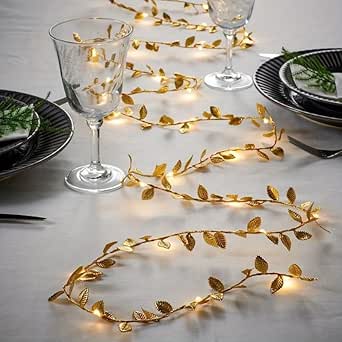 Amazon.com: HEAVYSEVEN 2/3/5M LED Gold Color Leaves String Lights for ...