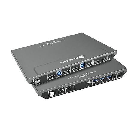 AV Access KVM Switch Dual Monitor 2 Port 4K@60Hz, 2K@144Hz, HDMI USB 3. ...