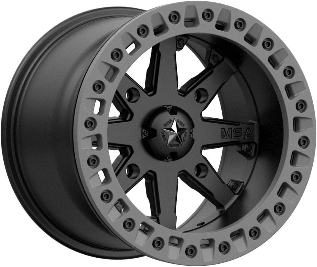 Amazon.com: MSA Offroad Wheels MA31 15X7 4X156 S-BLK M-GRY RG 00MM ...