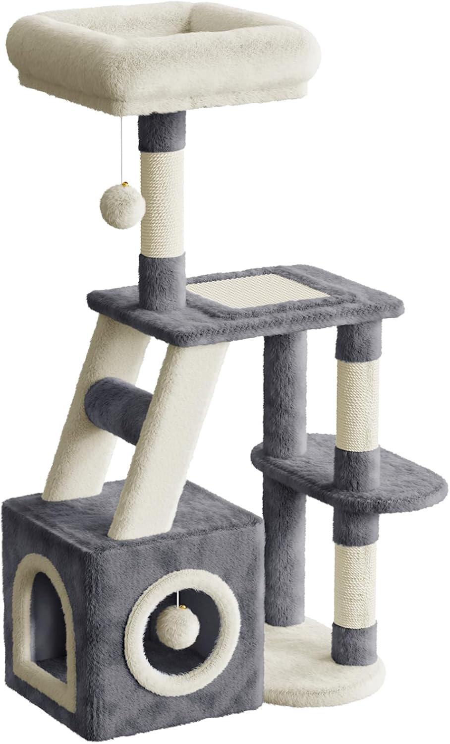 Dogat Cat Tree 107cm for Indoor Cats, Multi-Level Cat Tower with ...
