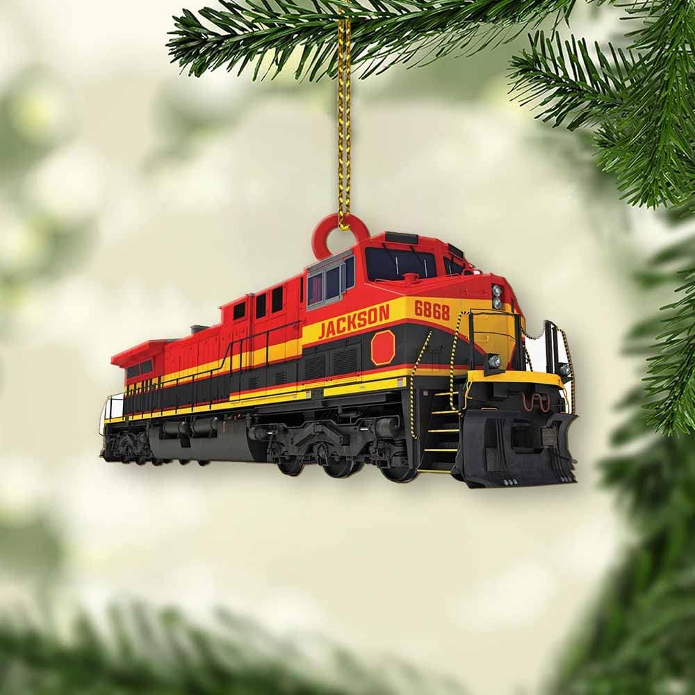 Amazon.com: Travel Train Ornaments Railroader Ornament Personalized Name Train Christmas ...