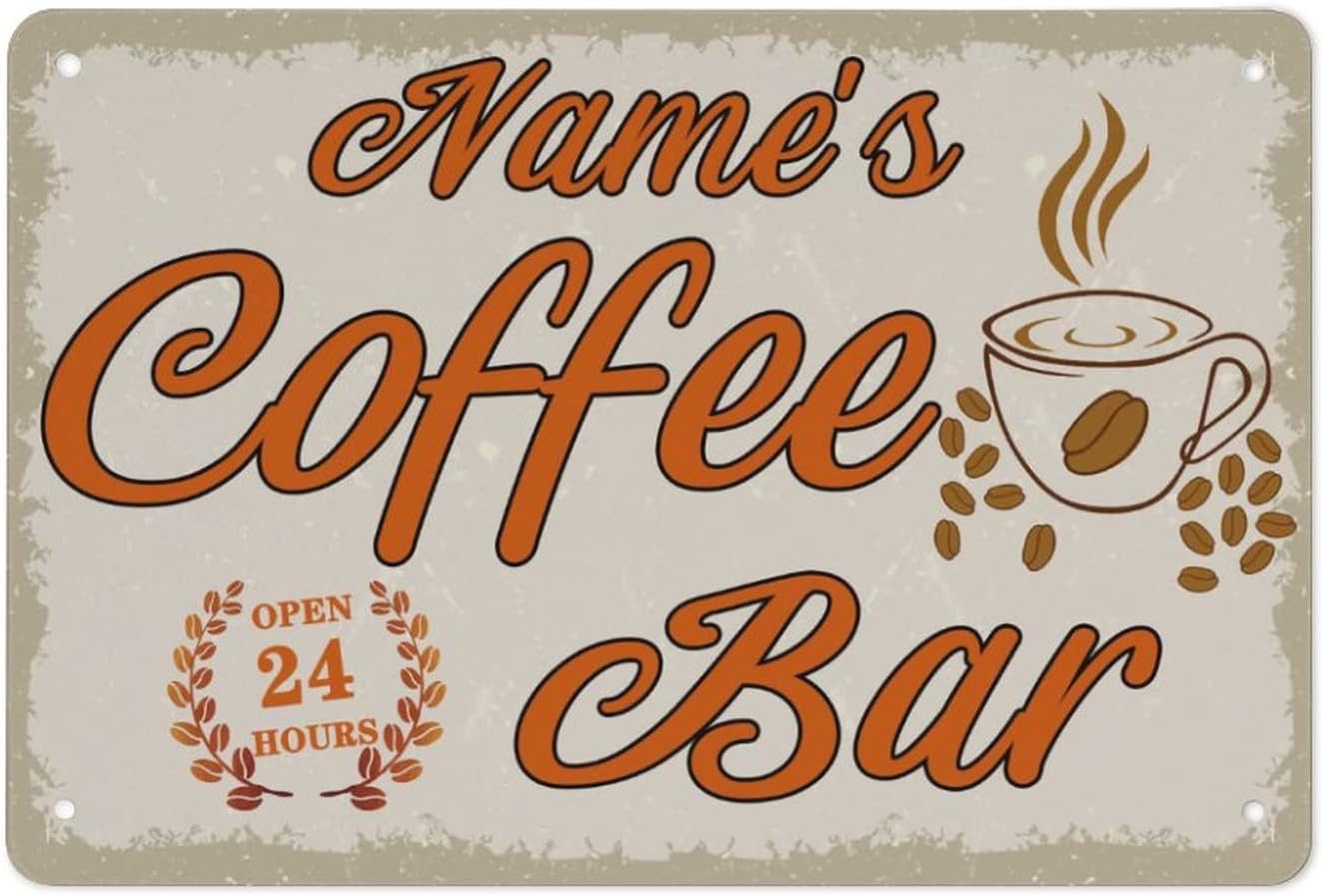 Amazon.com: Custom Coffee Bar Sign - Wall Art Decor for Home, Office ...