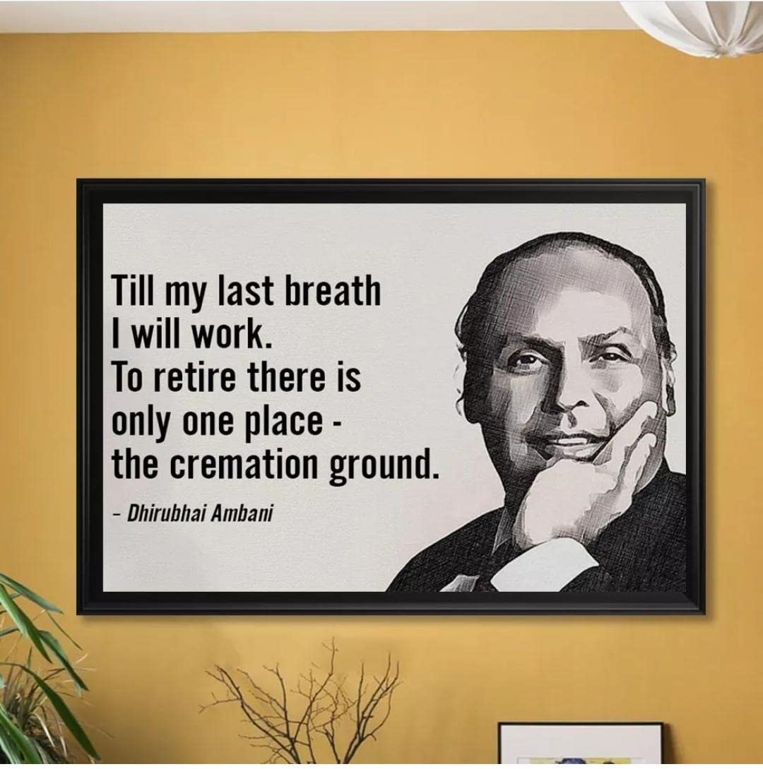 Dhirubhai Ambani quote frame with picture 12X18 inch Non-Glass ...