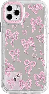 Amazon.com: NITITOP Compatible with iPhone 11 Pro Max Case Cute Mirror Bow Love Heart Pattern ...