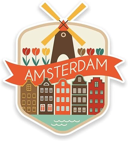Amazon.com - Amsterdam Netherlands Vinyl Sticker Decal Travel 5"
