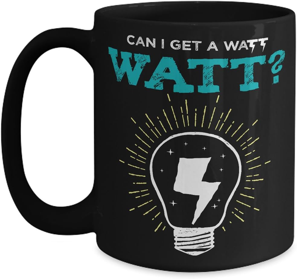 Amazon.com: Electrician Light Bulb Coffee Mug Get A Watt Watt? - 11 oz ...