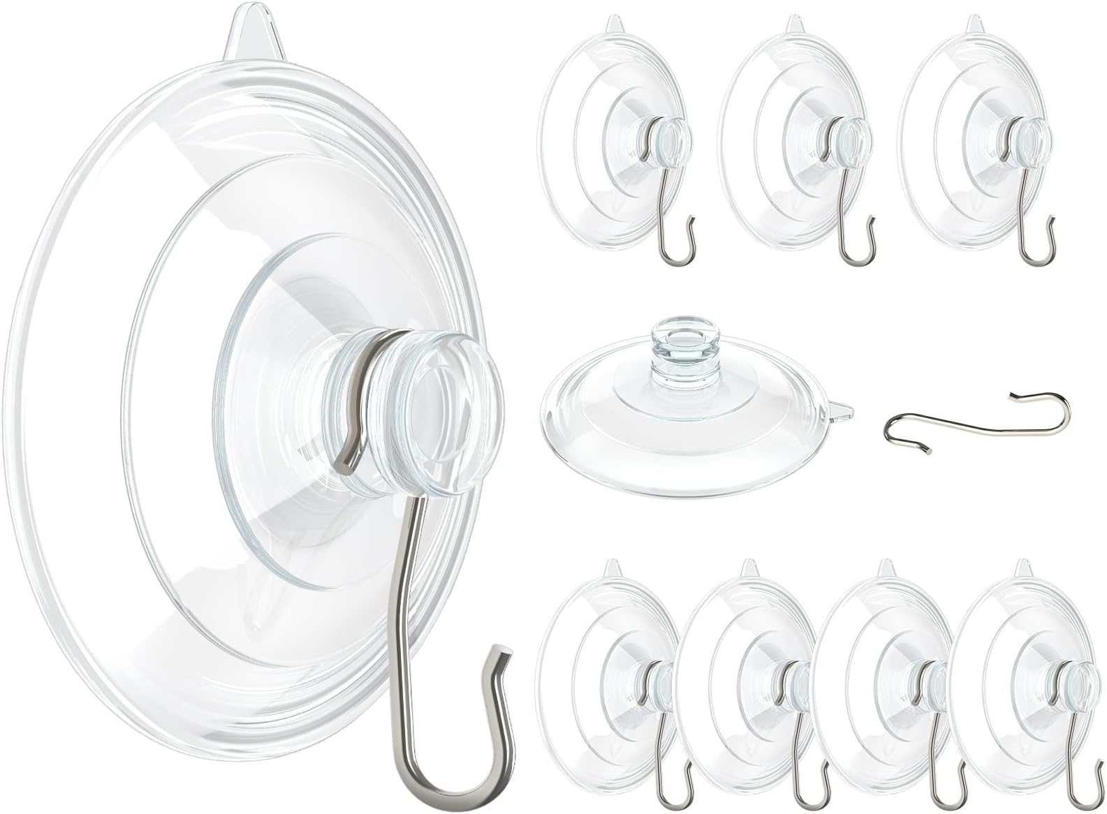 Amazon.com: Adams Clear Plastic Suction Cup With Hooks 3 lbs : Home ...
