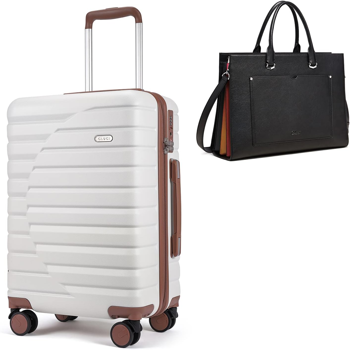 Amazon.com | CLUCI Briefcase for Women Bundles With 20" PC Hardshell ...