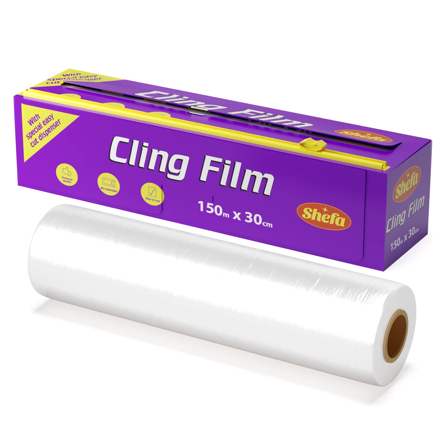 Shefa Plastic Wrap for Food - 1PC 150m x 30cm Plastic Cling Wrap for ...