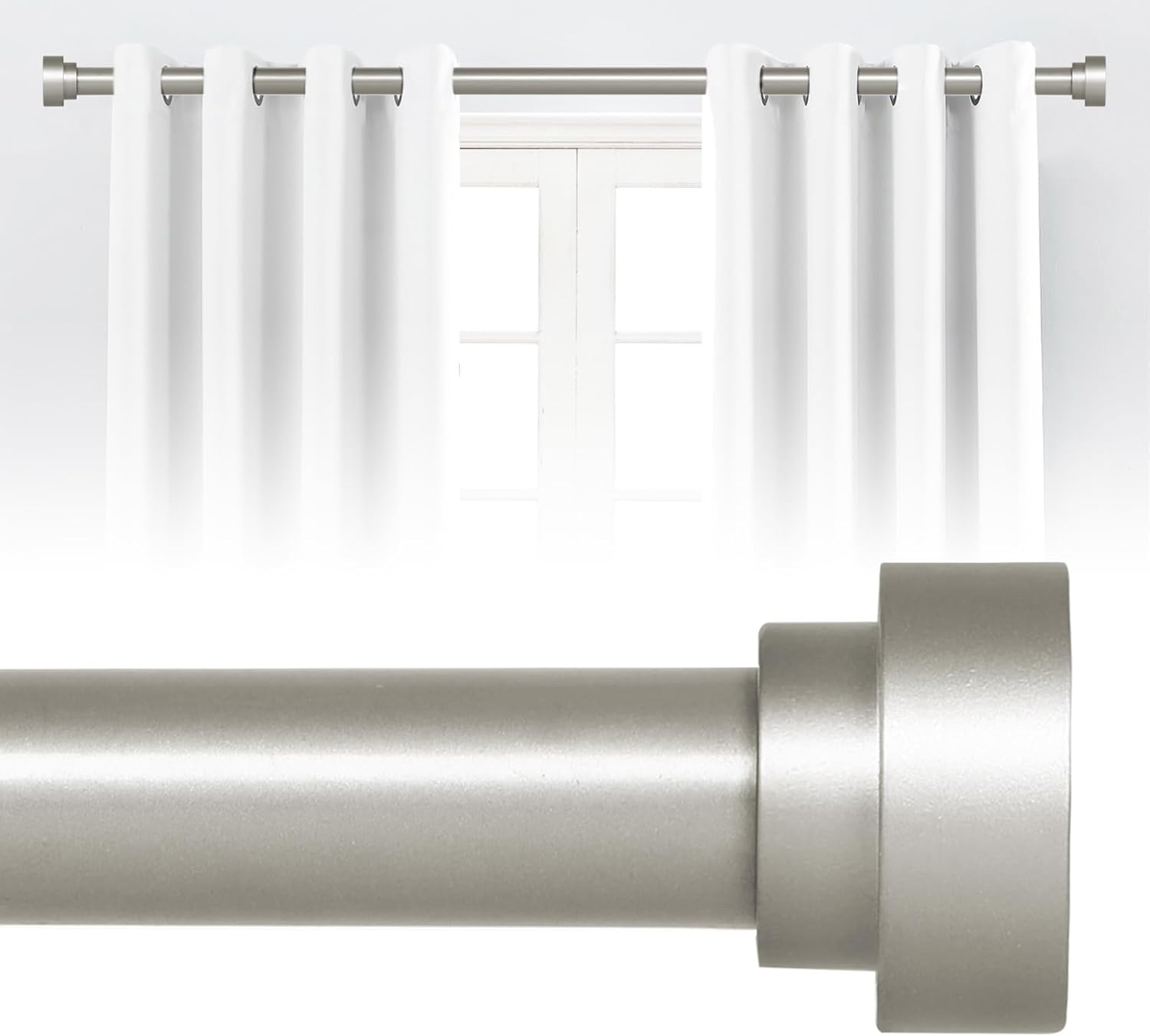 Amazon.com: Silver Curtain Rods for Windows 66 to 120 Inch(5.5-10ft),1 ...