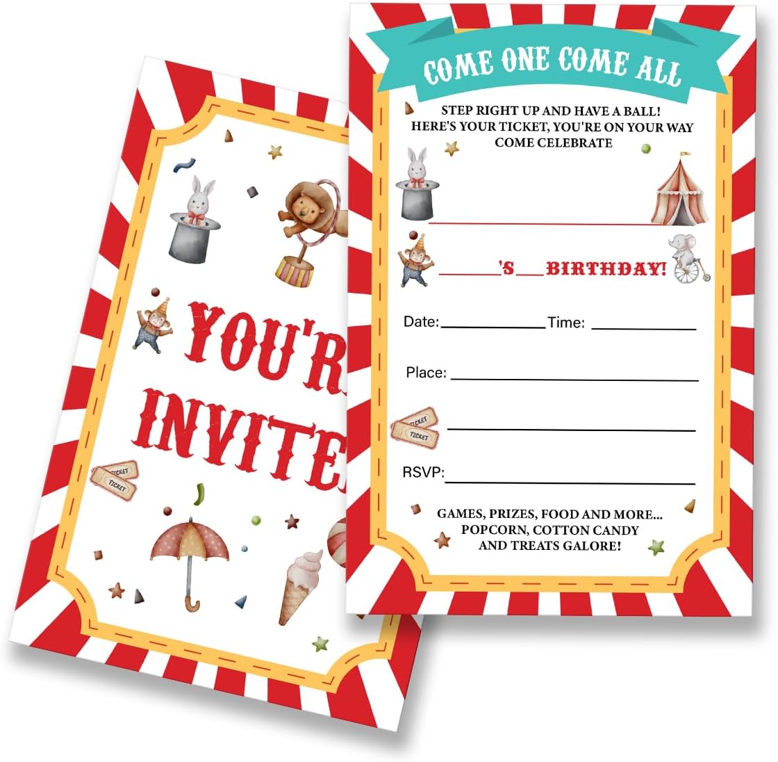 Amazon.com: Carousel LARGE Invitations AR - 20 Invitations 20 Envelopes ...