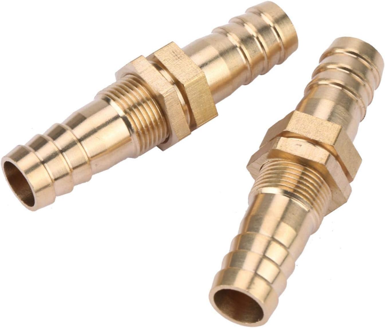 2 Pcs Brass Bulkhead Pipe Fitting Hose Barb Brass Bulkhead Pipe Fitting ...