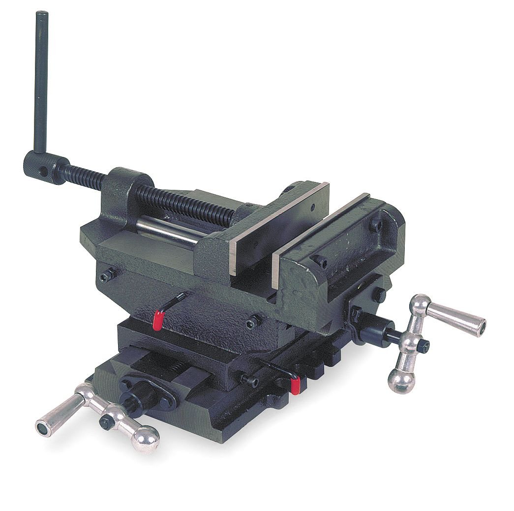 Dayton Cross Vise, Black, 6" Jaw Width, 2" Throat Depth, 2000 lbs ...