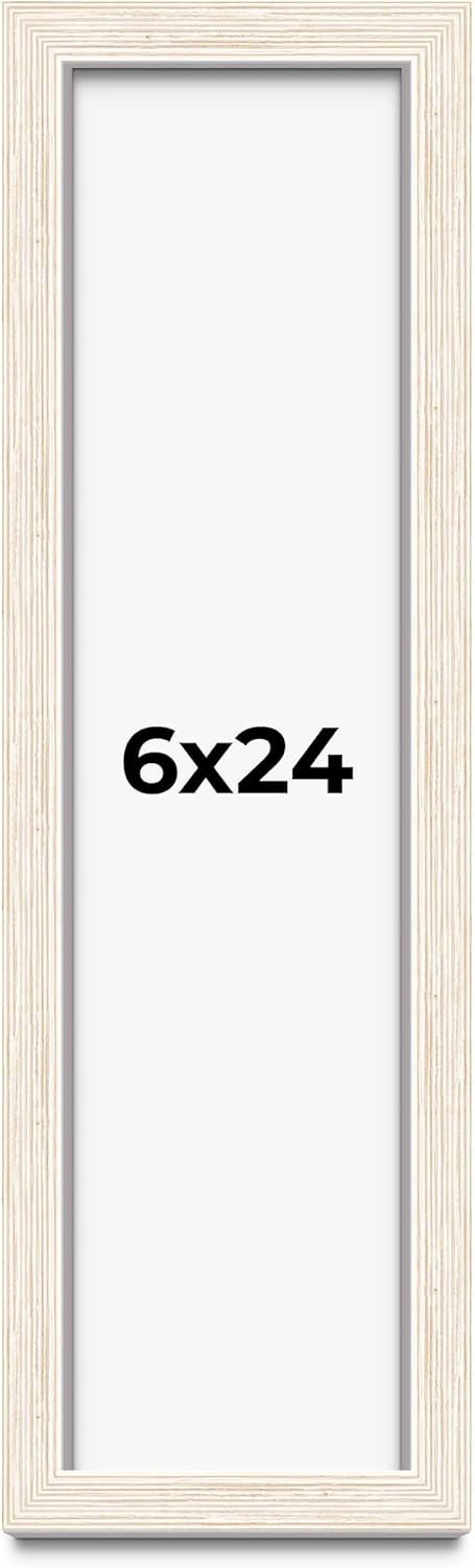 Amazon.com: 6x24 Shadow Box Frame White | 1.125 Inches Deep Real Wood ...