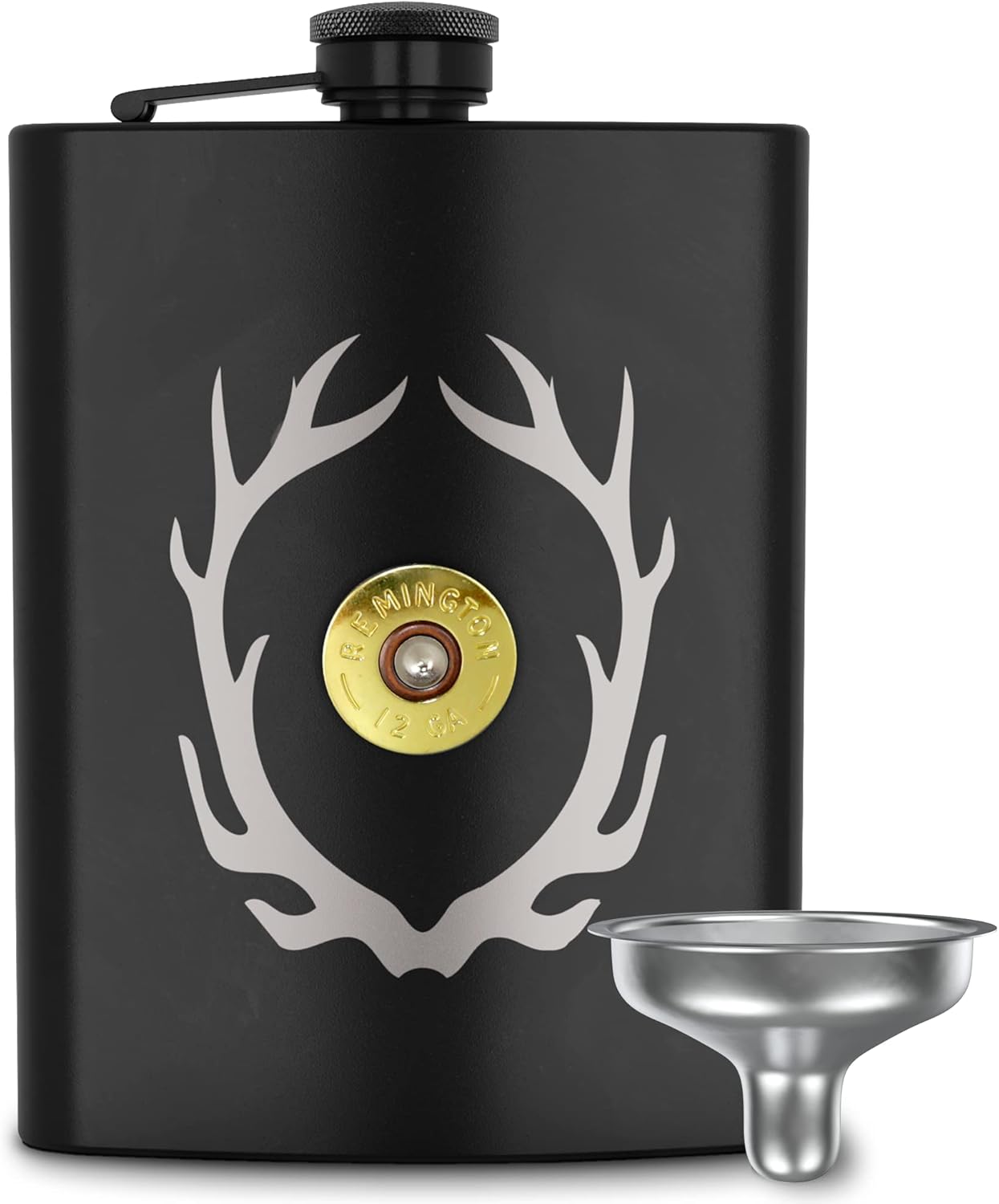 HAMILO Hunting Stainless Steel Hip Flask for Liquor with Funnel, 8oz Leakproof Flask for Men and ...