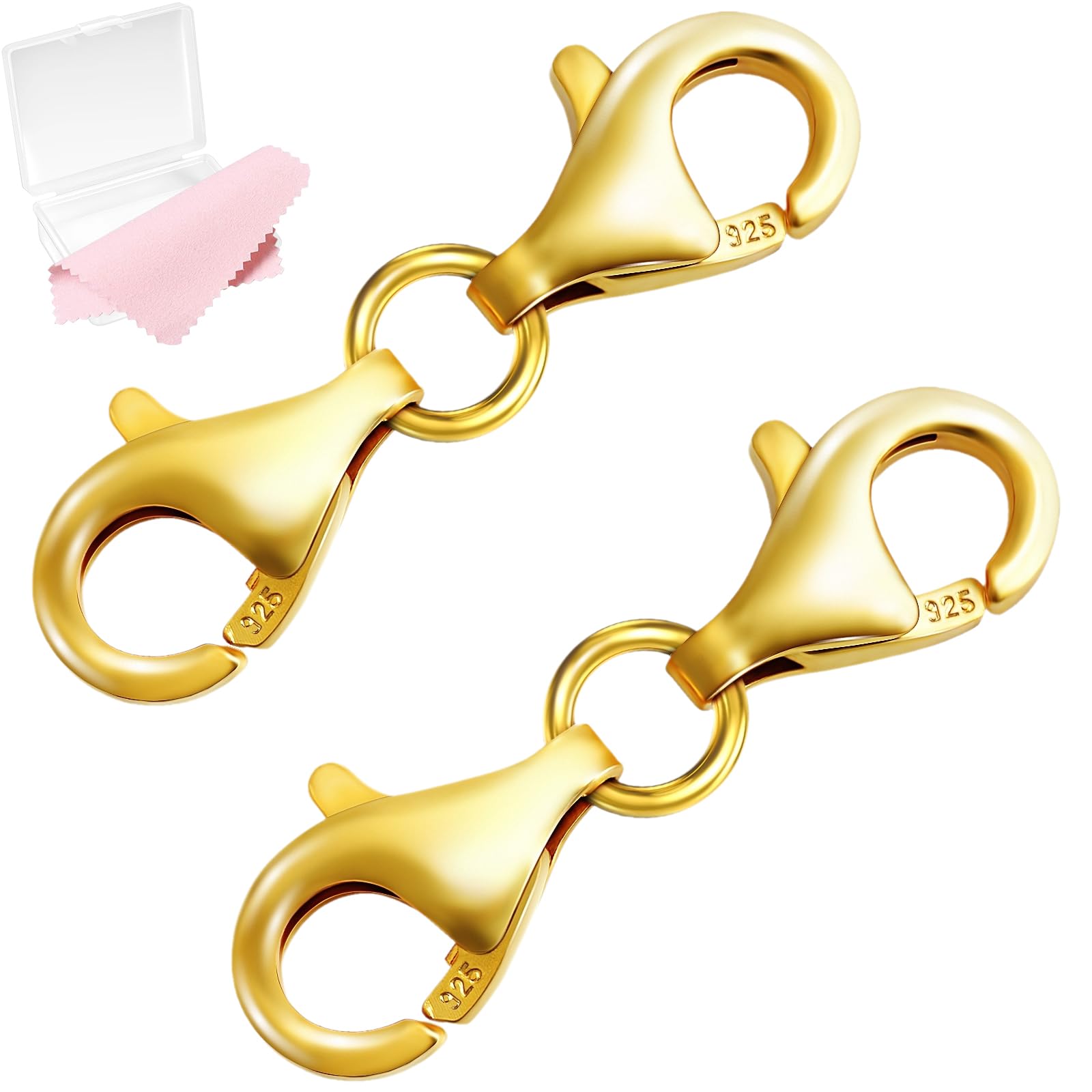 Amazon.com: MKCYD 18K Gold 925 Sterling Silver Double Lobster Claw ...